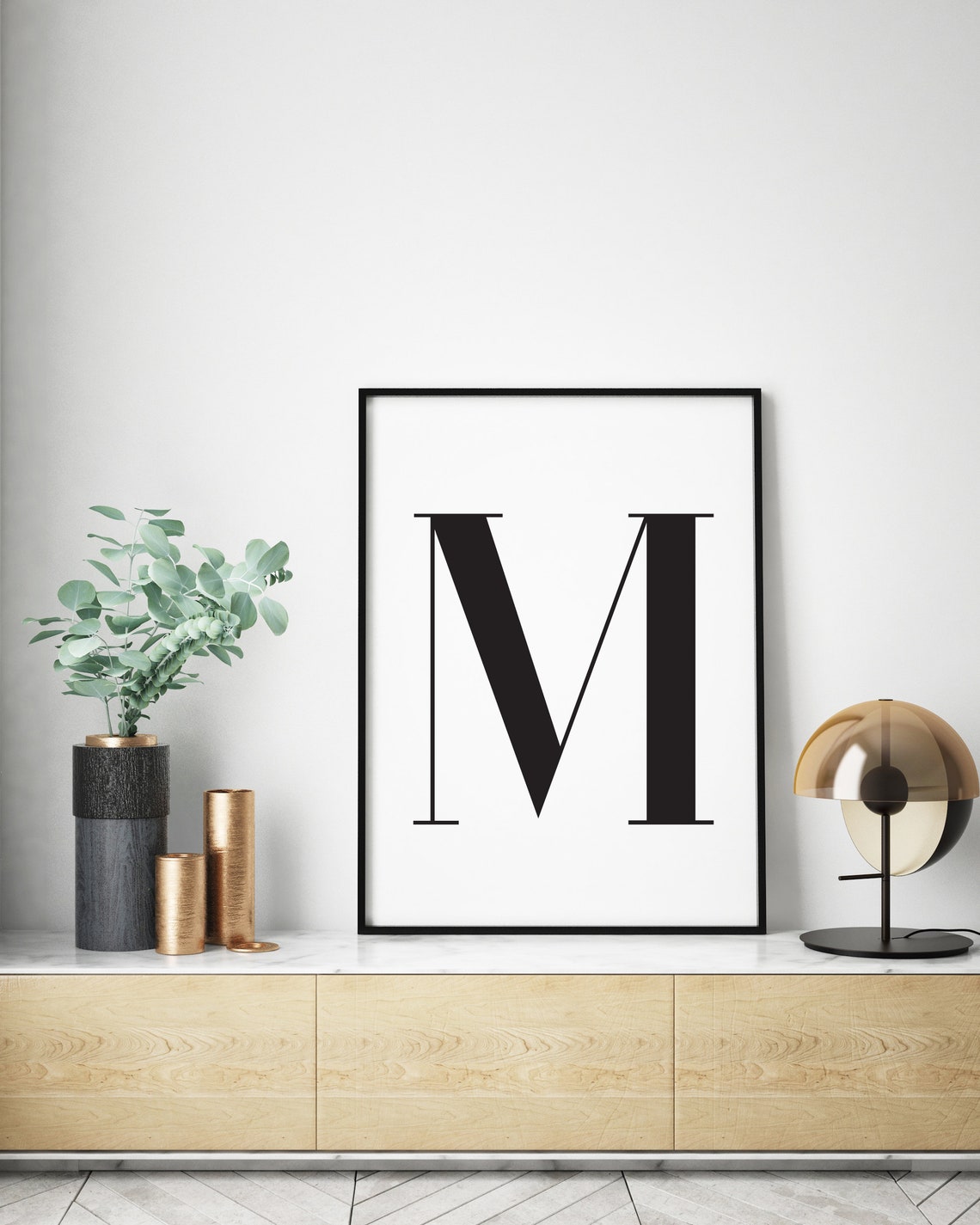 Letter M Print M Wall Art Decor Monogram Printable Nursery | Etsy