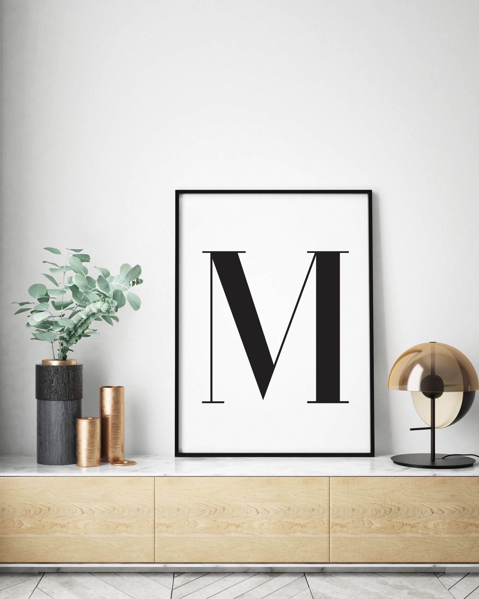 Letter M Print M Wall Art Decor Monogram Printable Nursery | Etsy