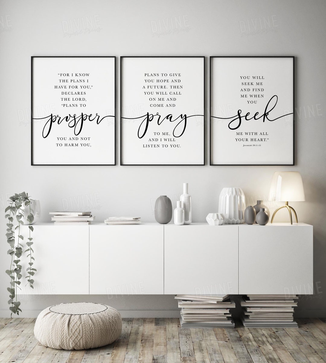 Jeremiah 29 11 Wall Art, Bible Verse Decor, Christian Home Decoration ...