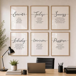Inspirational Office Wall Decor, Leadership Quotes Art, Business Girly ...