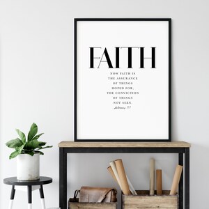 Bible Verse Wall Art Hebrews 11:1 ESV Faith Poster Christian - Etsy