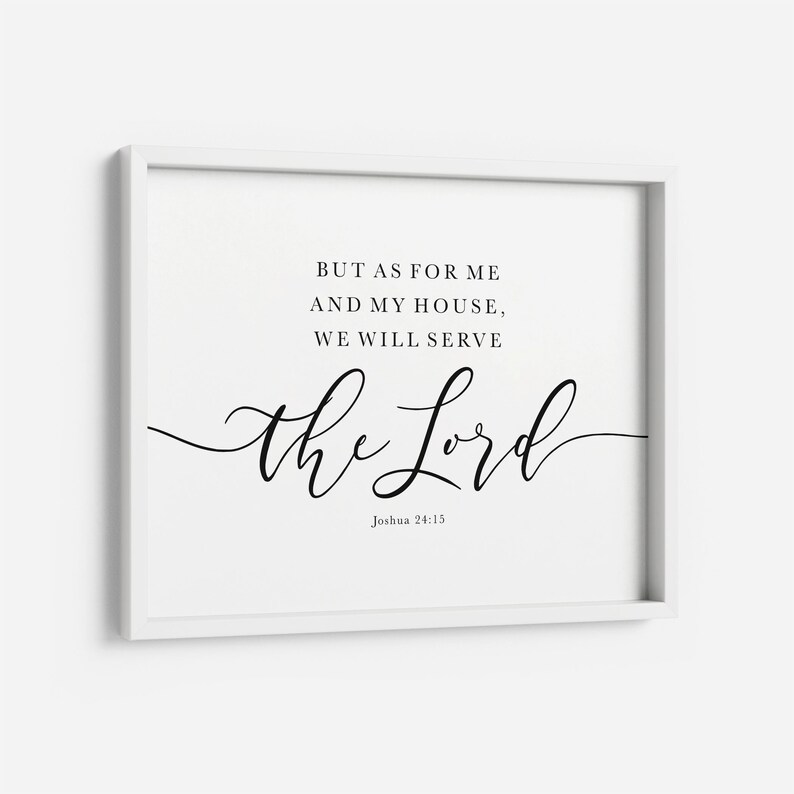 Horizontal Bible Verse Wall Art Joshua 24:15 but as for Me and - Etsy UK