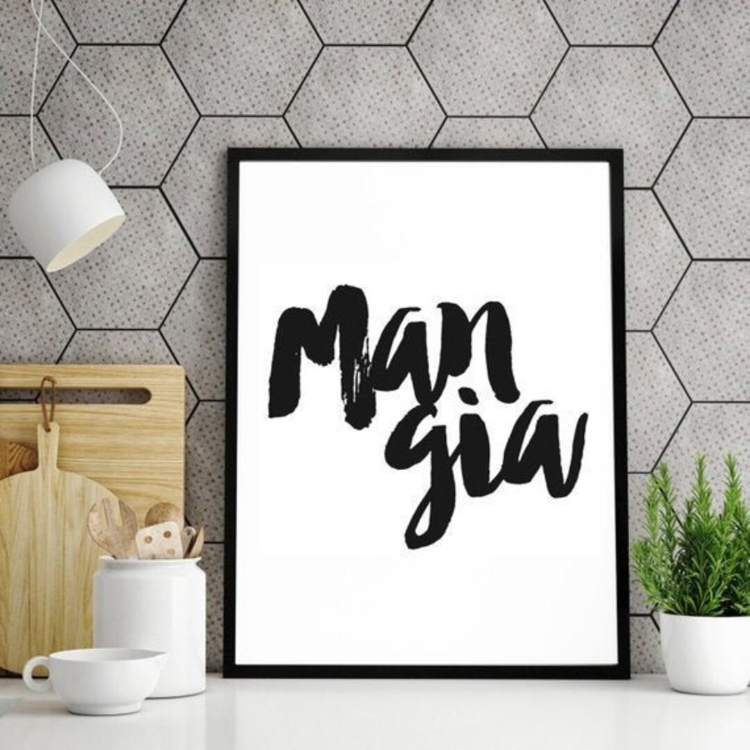 Mangia Kitchen Wall Art Dining Room Art Italian Mangiare Eat - Etsy