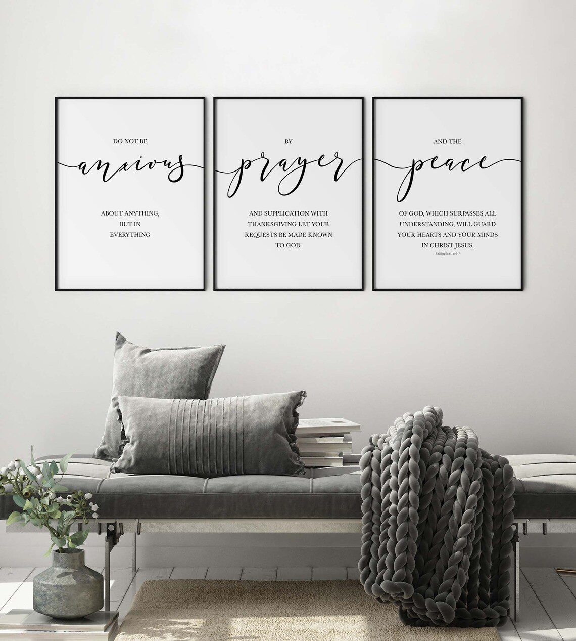Philippians 4 6 Bible Verse Wall Art Christian Decor | Etsy