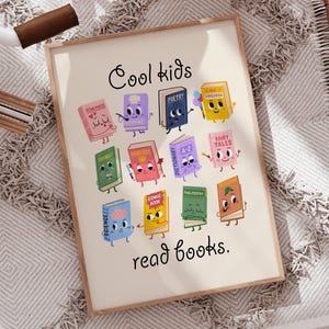 Reading Posters Classroom Decor Playroom Wall Art Retro Aesthetic Book ...