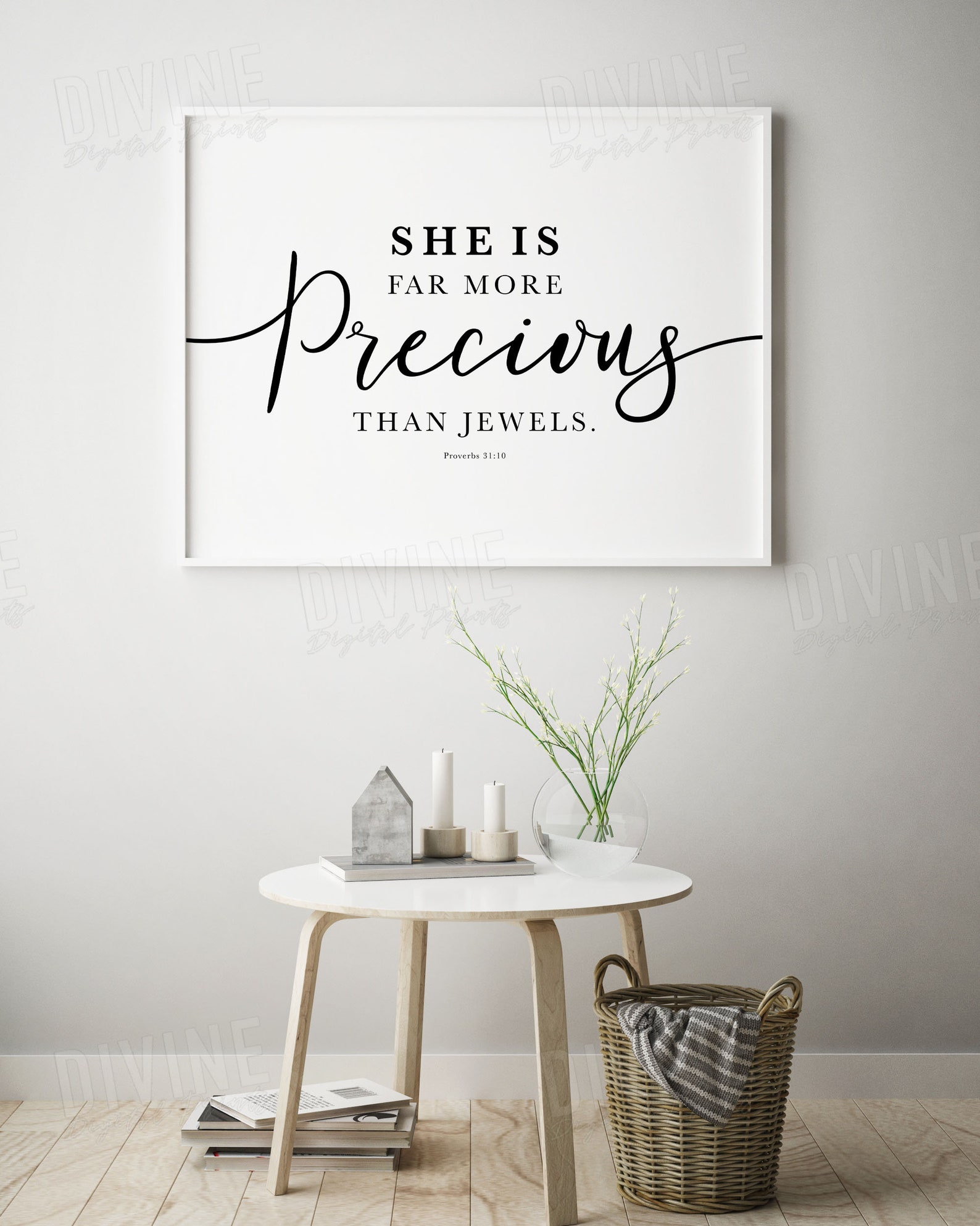 Proverbs 31 10 ESV Bible Verse Wall Art She Is Far More Etsy
