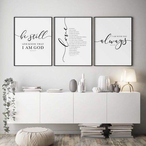 Christian Living Room Home Decor Scripture Wall Art Gallery - Etsy