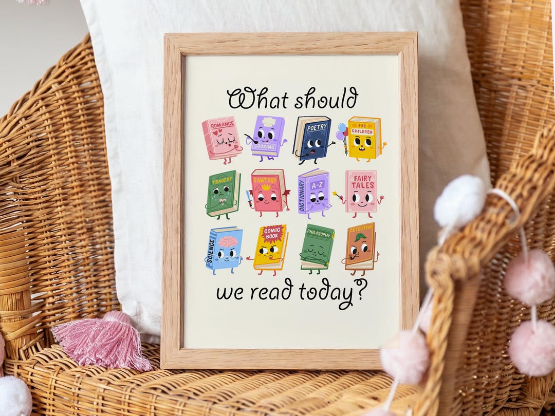 Classroom Reading Book Posters, Educational Library Decor, Kids ...