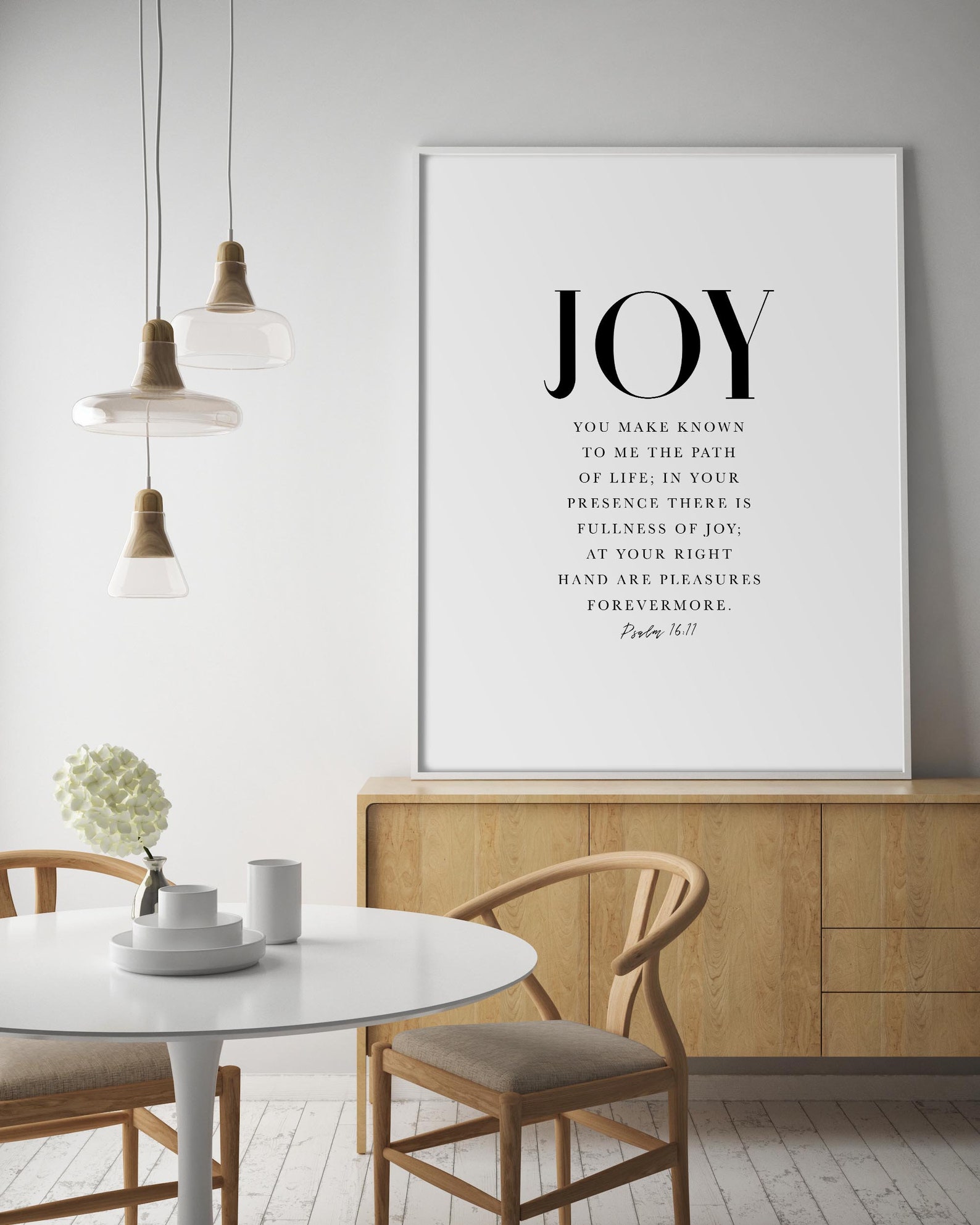 Psalm 16 ESV Bible Verse Wall Art Scripture Wall Art for your | Etsy