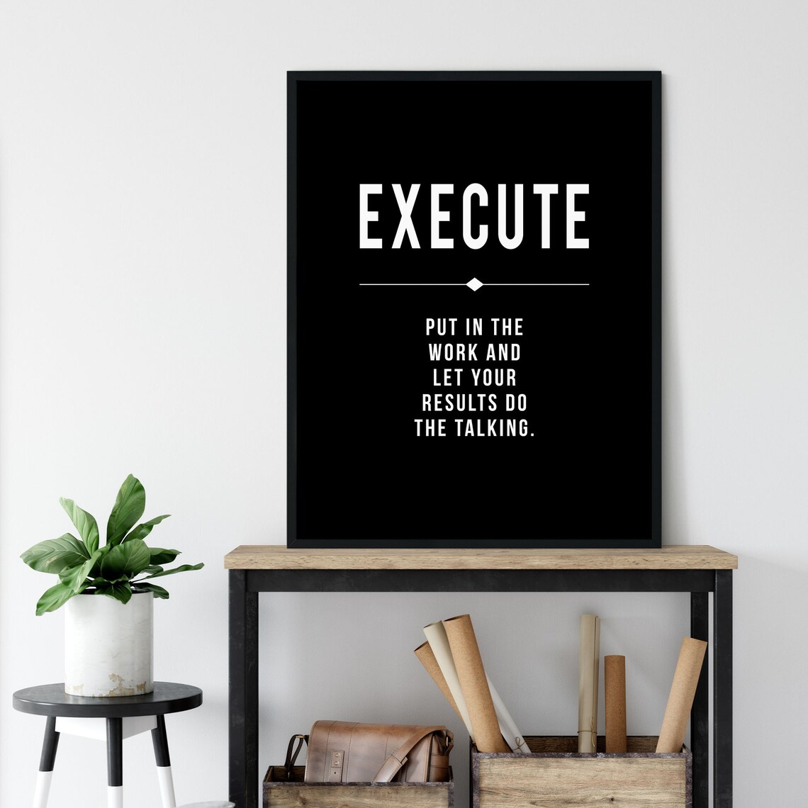 Execution Definition Office Wall Art Modern Black Decor Etsy