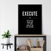 Execution Definition Office Wall Art, Modern Black Decor, Execute Quote ...