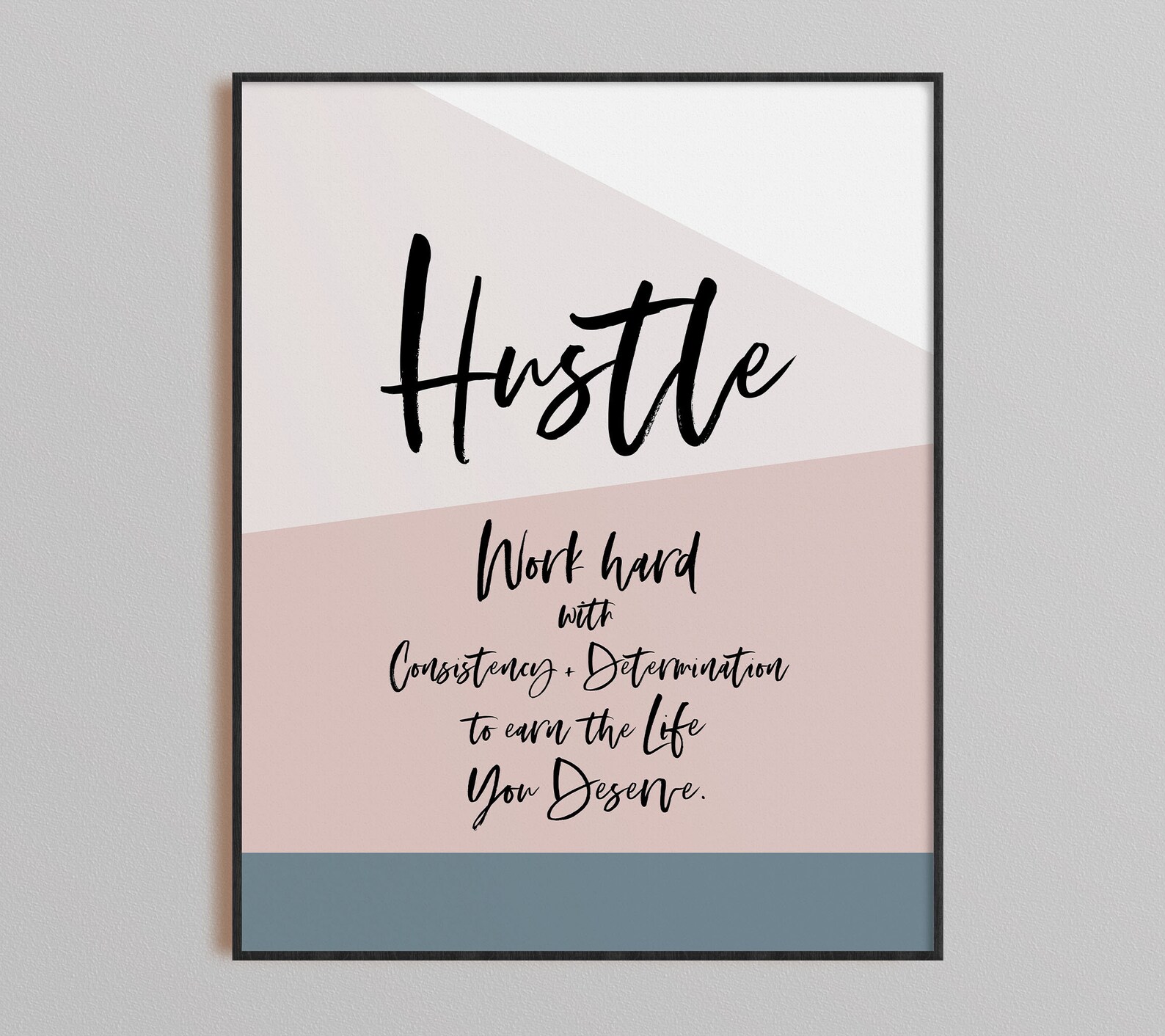 Work Wall Art Decor Blue Pink Motivational Large Posters - Etsy