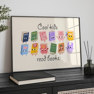 Classroom Reading Educational Poster, Library cool Kids Read Books ...