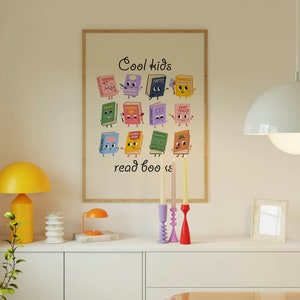 Reading Posters Classroom Decor Playroom Wall Art Retro Aesthetic Book ...