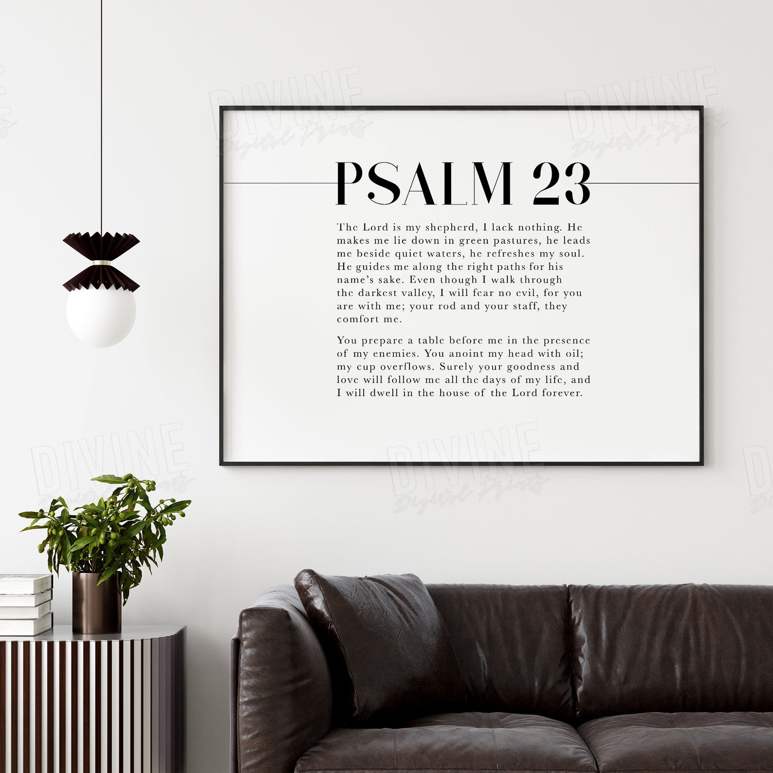 Psalm 23 NIV Scripture Wall Art Thelordis My Shepherd - Etsy UK