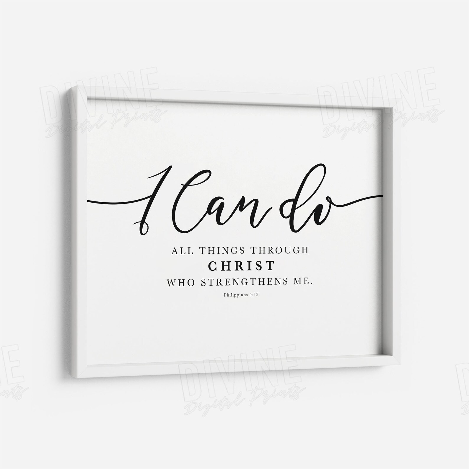 Horizontal Print Christian Bedroom Decor Bible Verse Wall - Etsy