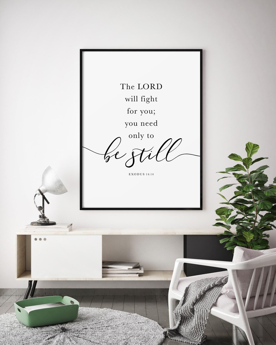 Exodus 14:14 NIV Bible Verse Wall Art The Lord Will Fight For | Etsy