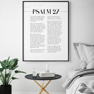 Popular Psalm 27 NIV, Bible Verse Wall Art, Scripture Artwork ...