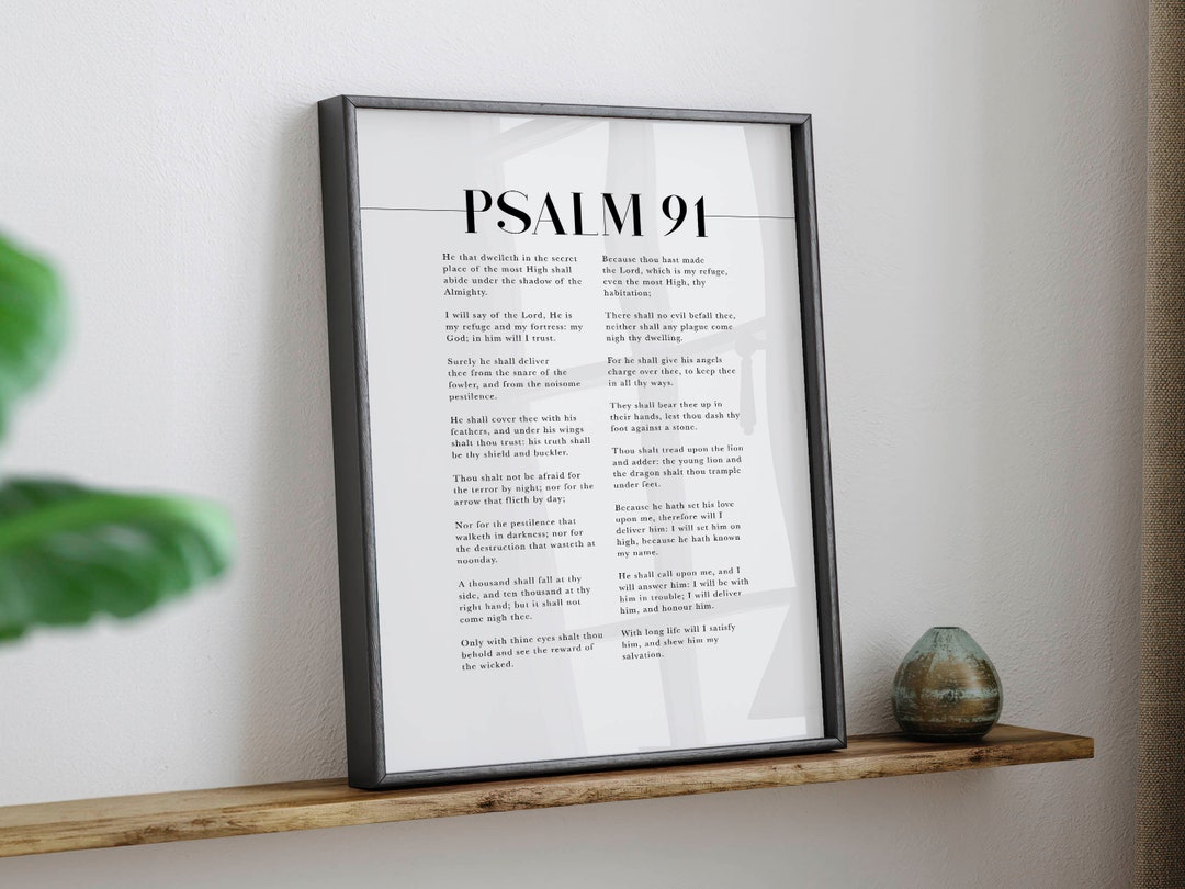 Psalm 91 KJV Bible Verse Wall Art: Christian Home Decor (digital ...