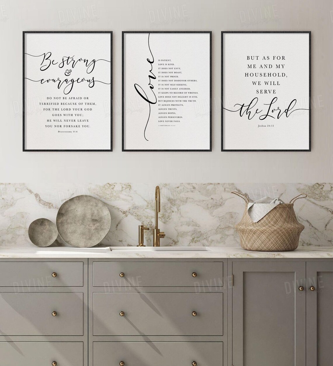 Bible Verse Wall Art Large Poster Set of 3 Print Popular - Etsy
