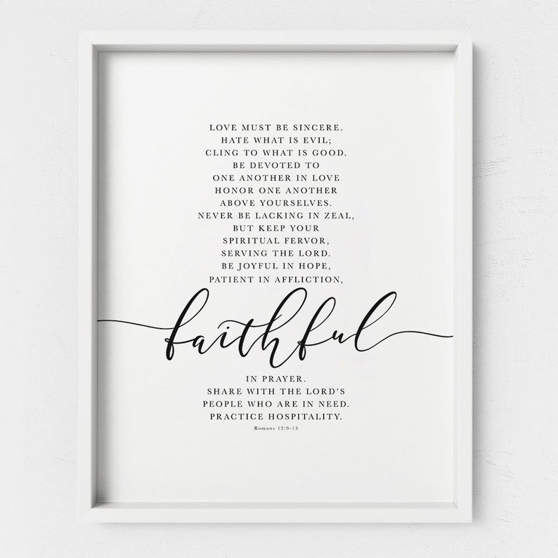 Romans 12 9 13 NIV Bible Verse Wall Art Faithful Verse Etsy Romans 12 9 13 NIV Bible Verse Wall Art Faithful Verse Etsy