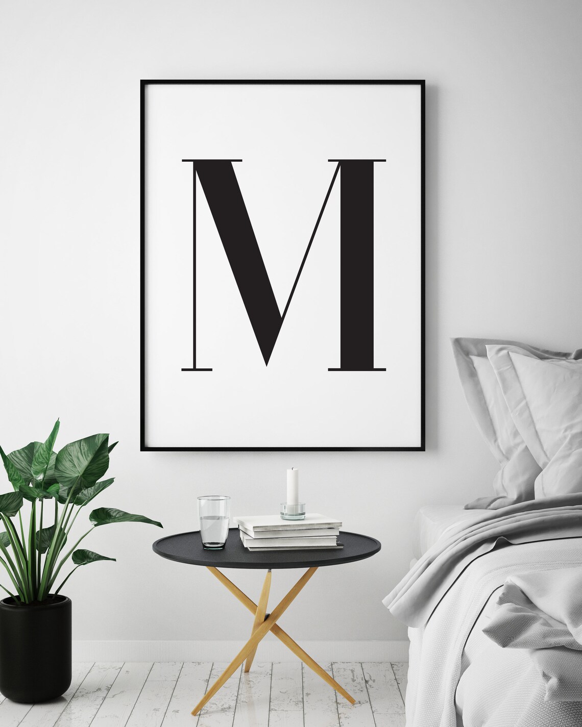 Letter M Print M Wall Art Decor Monogram Printable Nursery | Etsy