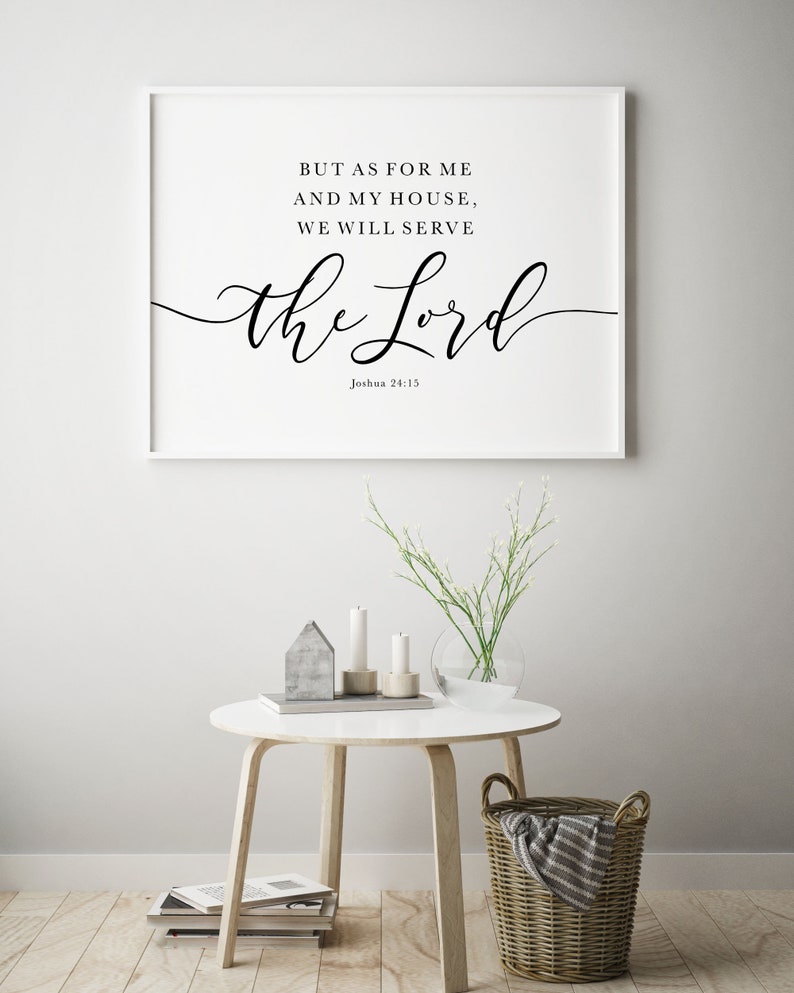 Horizontal Bible Verse Wall Art Joshua 24:15 but as for Me and - Etsy