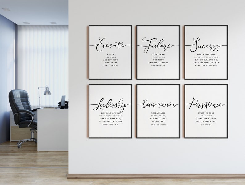 Success Quotes Business Wall Art Modern Office Decor | Etsy