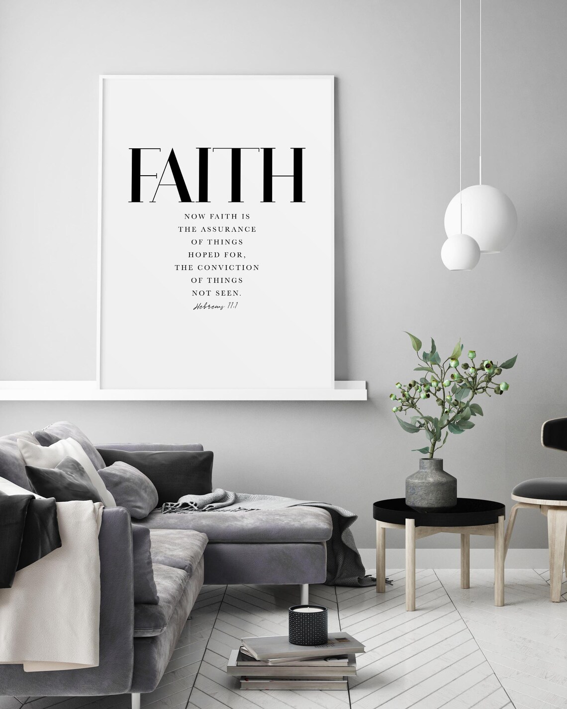 Bible Verse Wall Art Hebrews 11:1 ESV Faith Poster Christian | Etsy