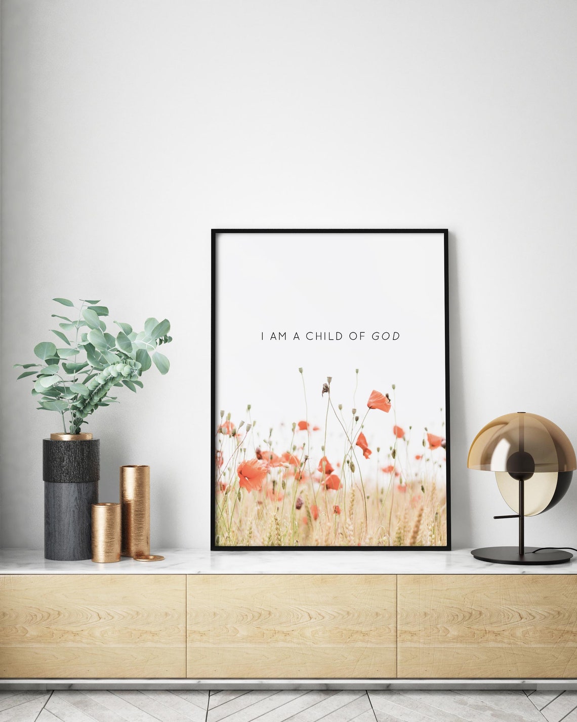 I am a Child of God Poppy Print Bible Wall Art Scripture | Etsy