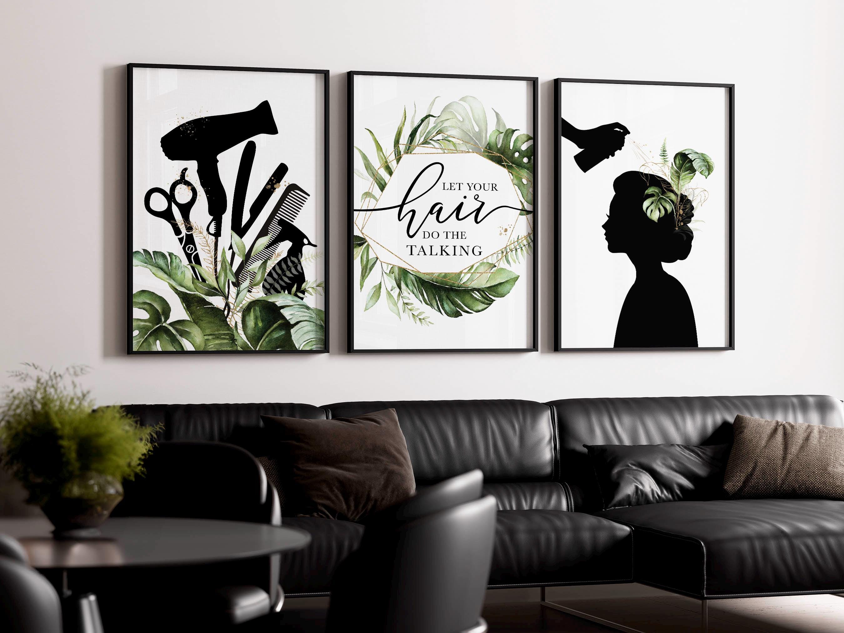 Hair Salon Decor Wall Art, Beauty Glam Decor, Hairdresser Sign, Digital ...