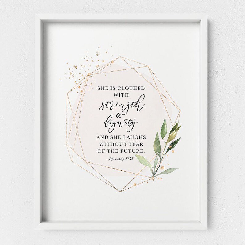 Bible Verse Wall Art Proverbs 31:25 Pink Nursery Decor - Etsy Australia