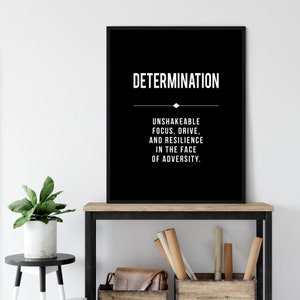 Determination Definition Print, Goal Quote, Motivational Modern Home ...