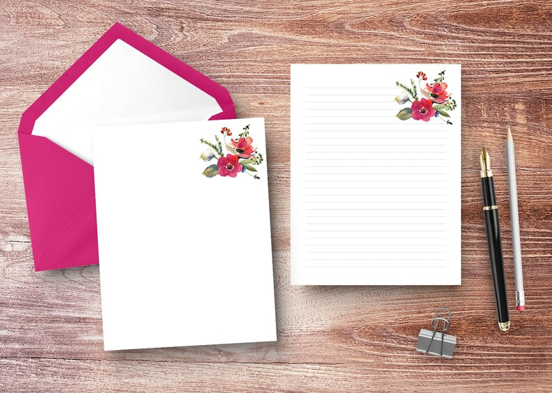 Floral Letter Writing Set Snail Mail Stationary Set Writing | Etsy