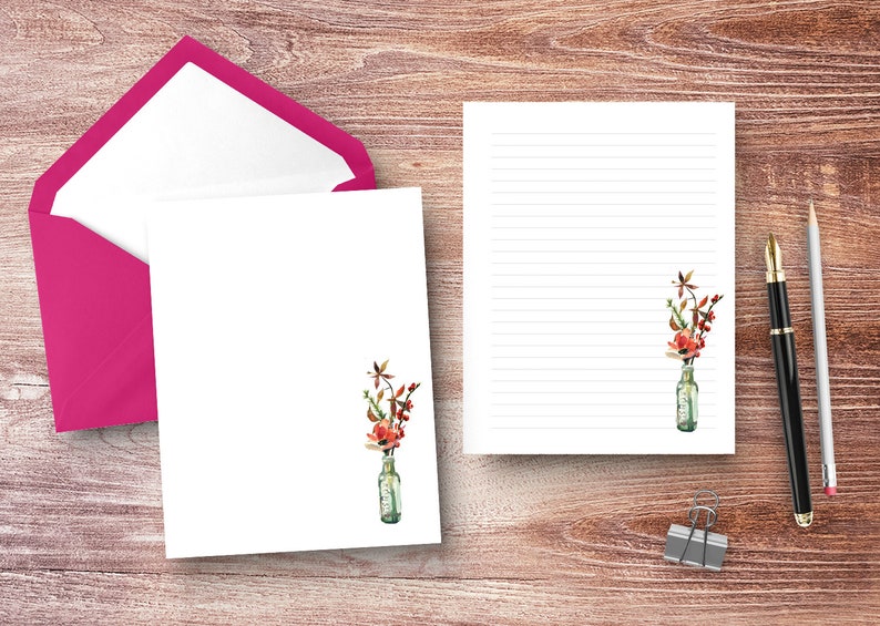 Floral Letter Writing Set Snail Mail Stationary Set Writing | Etsy