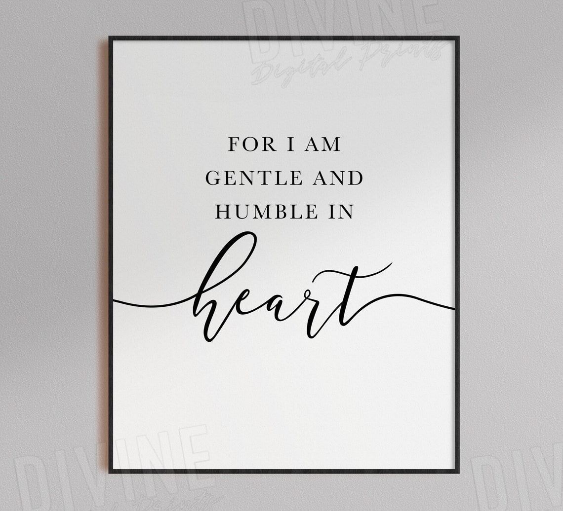 Popular Matthew 11 29 Bible Verse Wall Art Scripture Print | Etsy