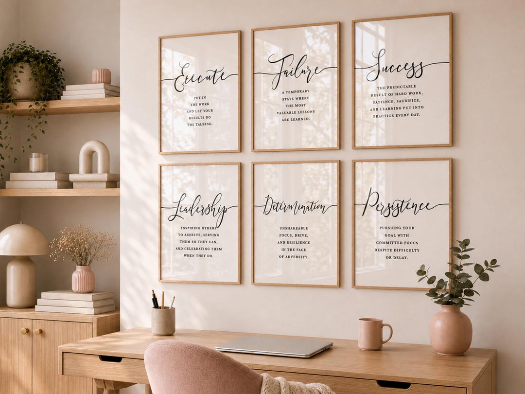 Inspirational Office Wall Decor, Leadership Quotes Art, Business Girly ...