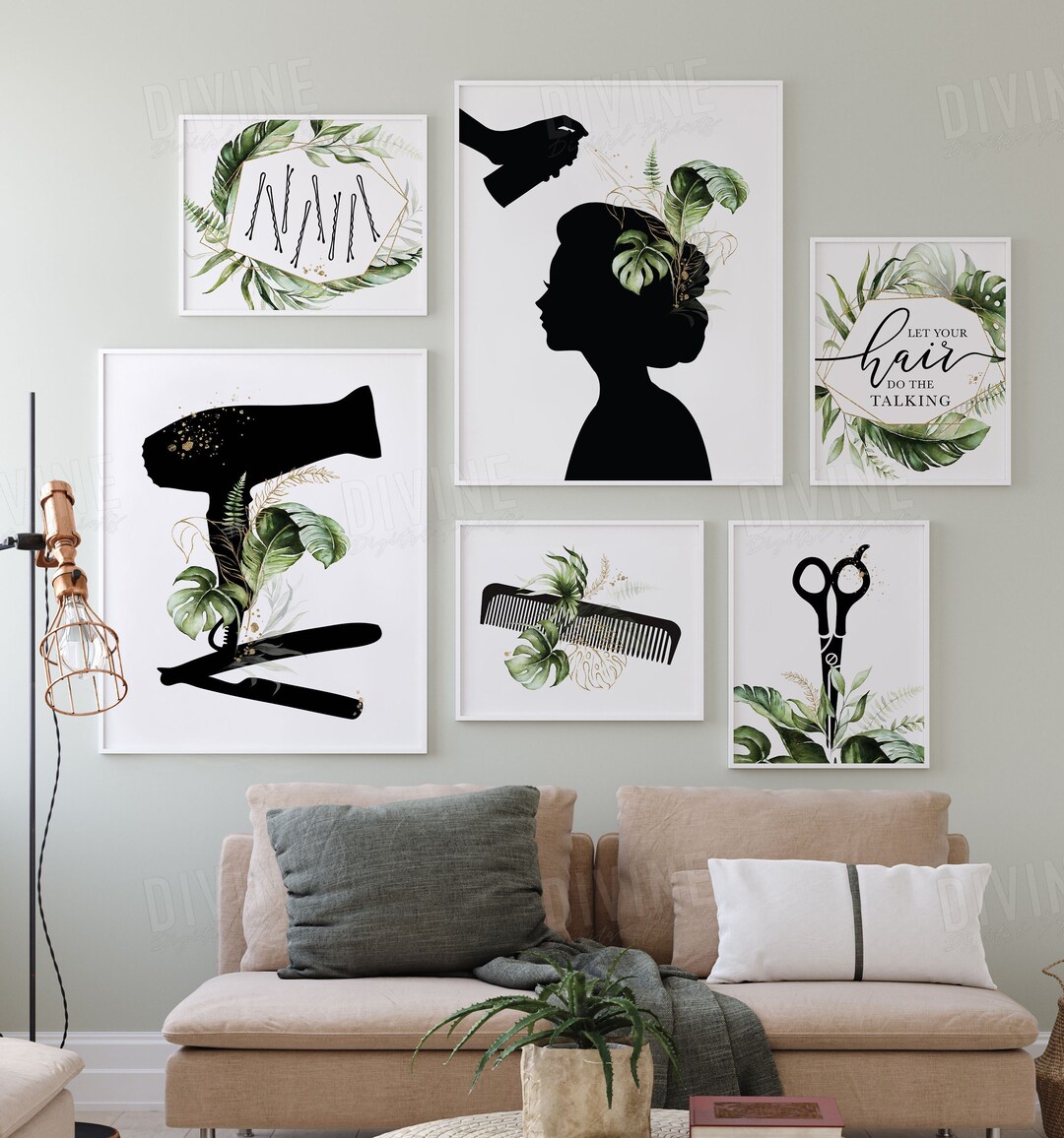 Boho Hair Salon Decor: Glam Stylist Printable Art Set (digital Download ...