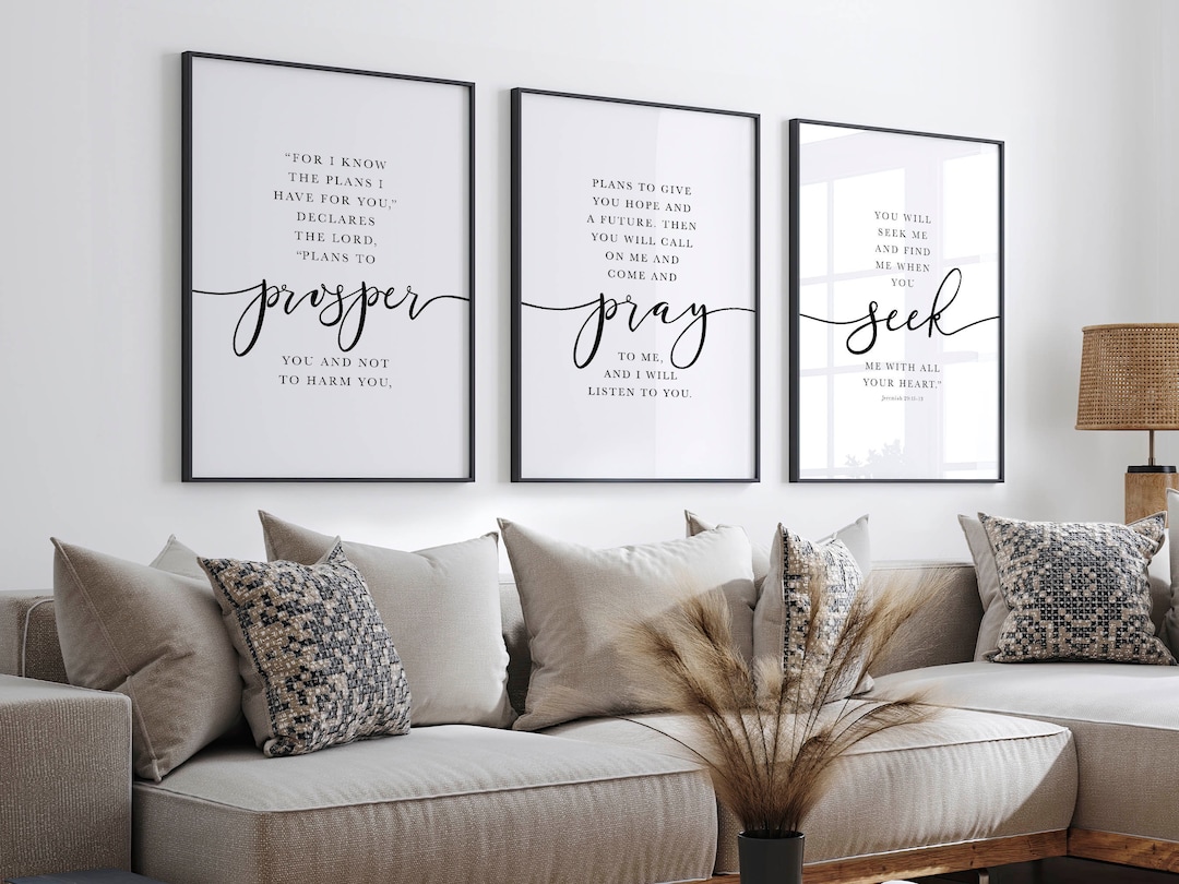 Jeremiah 29 11 Wall Art, Bible Verse Decor, Christian Home Decoration ...