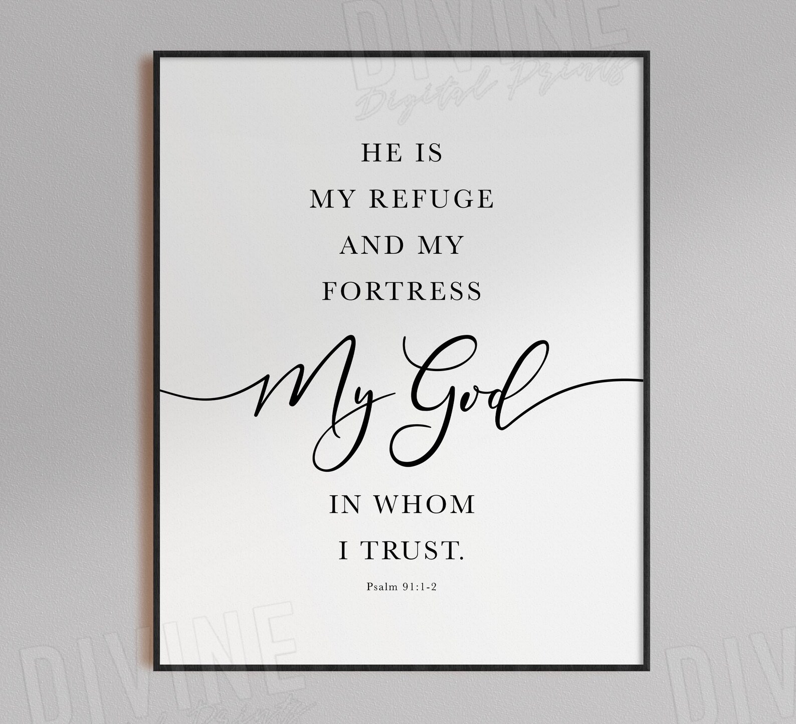 Psalm 91 Artwork NIV Bible Verse Wall Art Christian Home - Etsy