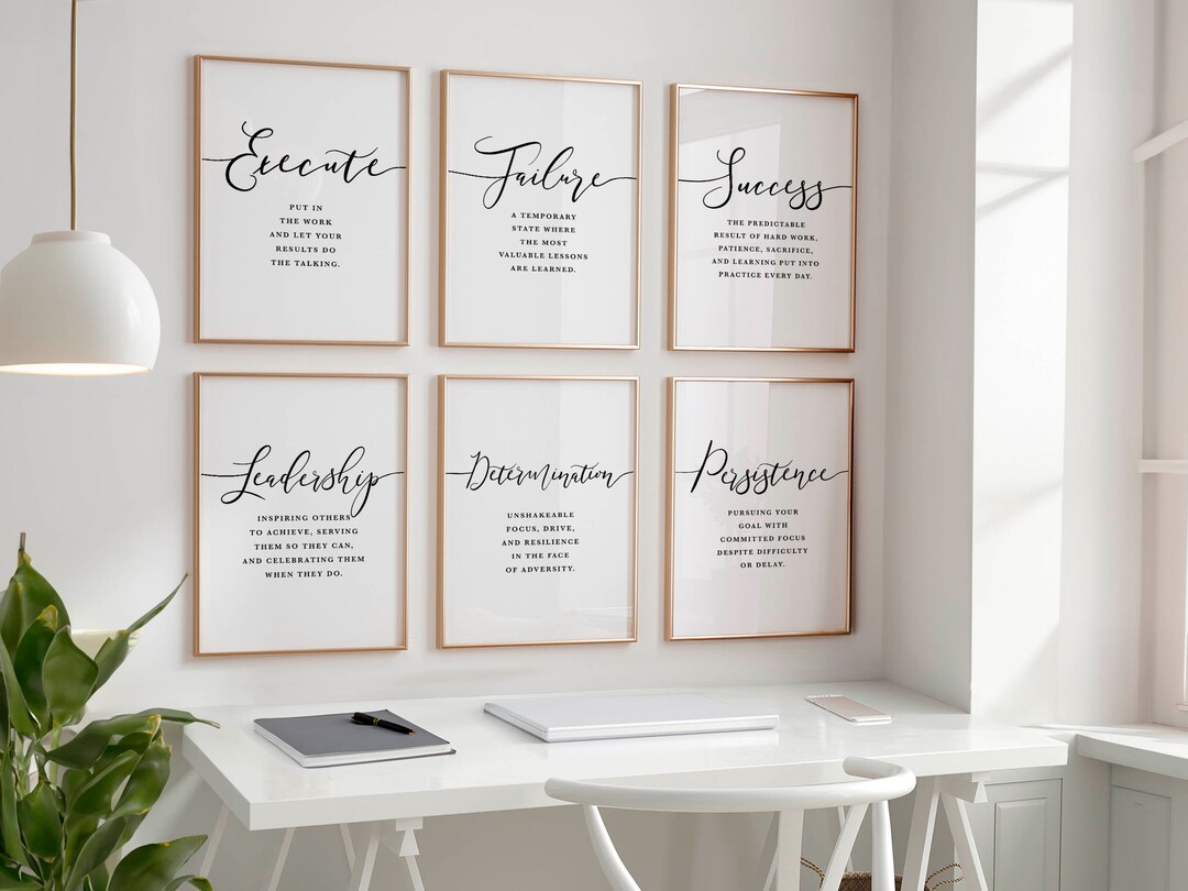 Positive Affirmation Wall Art, Inspirational Definition Prints, Success ...