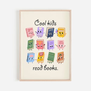 Reading Posters Classroom Decor Playroom Wall Art Retro Aesthetic Book ...