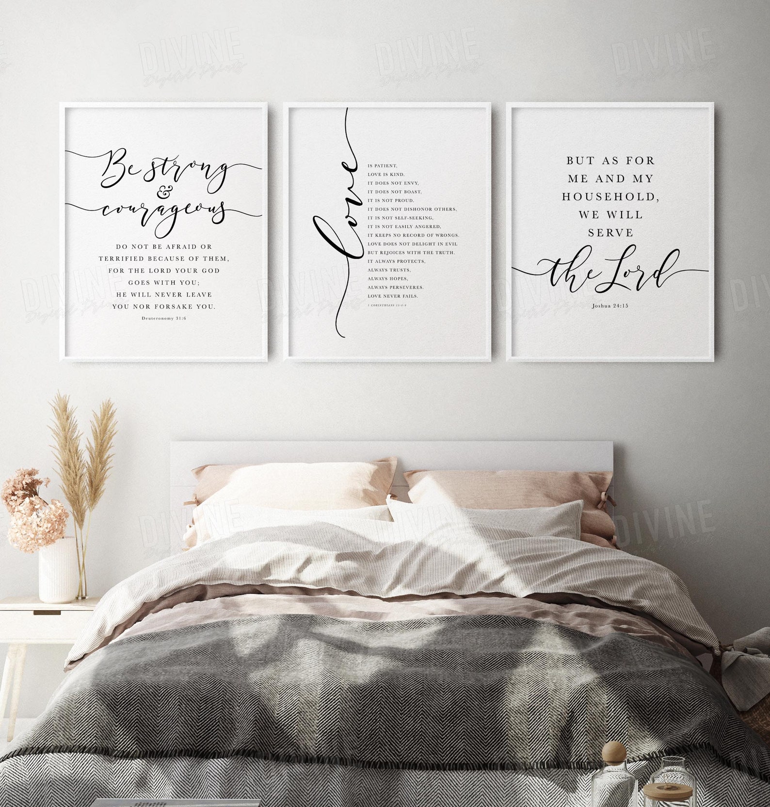 Bible Verse Wall Art Large Poster Set of 3 Print Popular - Etsy