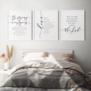 Bible Verse Wall Art, Large Poster, Set of 3 Print, Popular Scripture ...