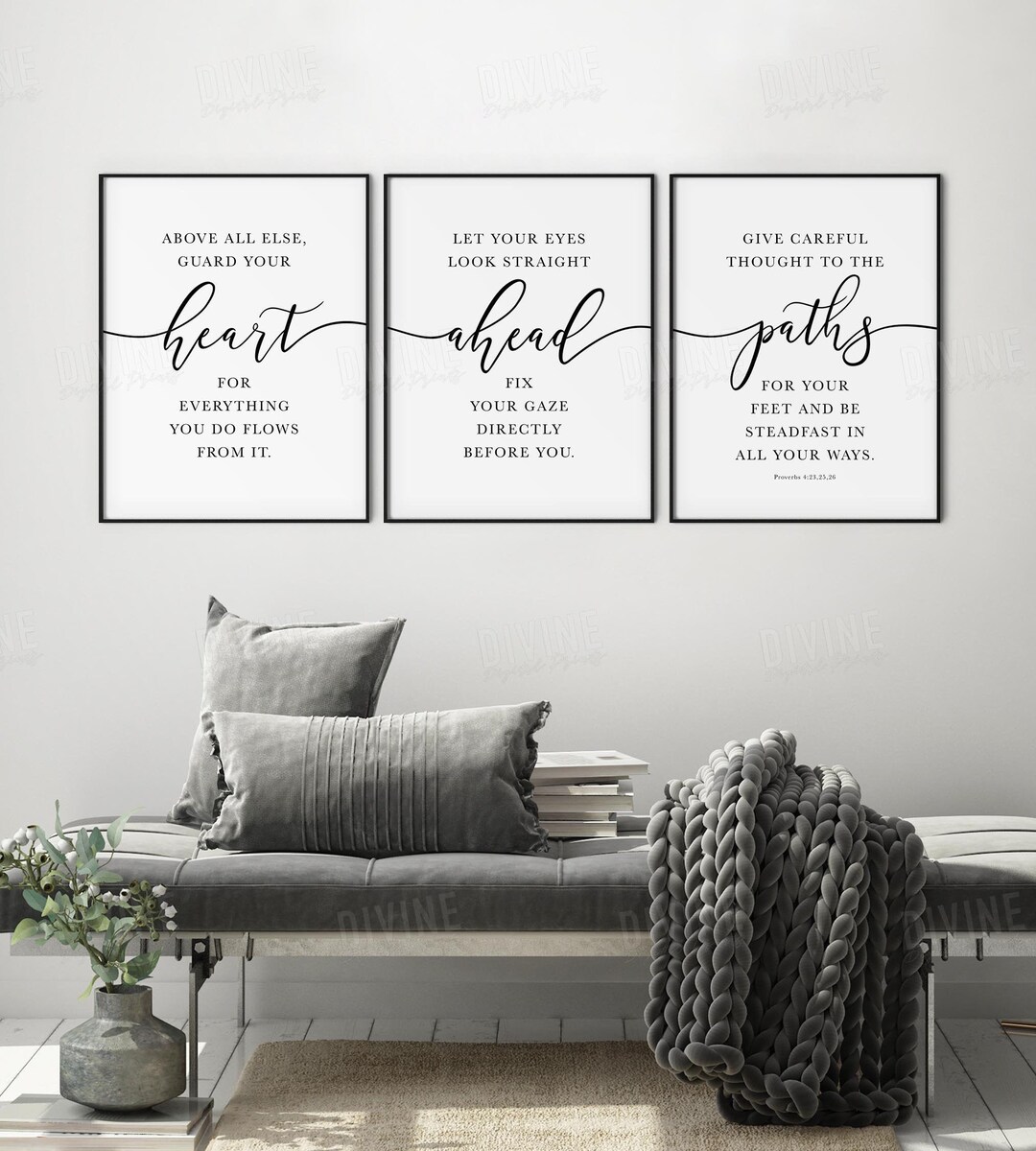 Guard Your Heart Bible Quote, Proverbs 4 23 NIV Wall Art, Scripture ...