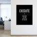 Execution Definition Office Wall Art, Modern Black Decor, Execute Quote ...