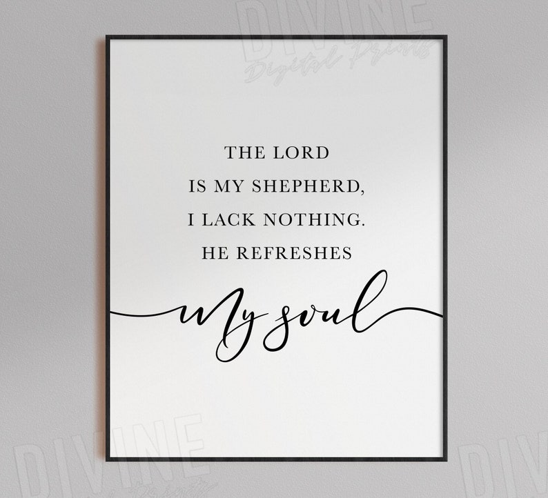 Psalm 23 NIV Bible Verse Wall Art the Lord is My Shepherd - Etsy Psalm 23 NIV Bible Verse Wall Art the Lord is My Shepherd - Etsy