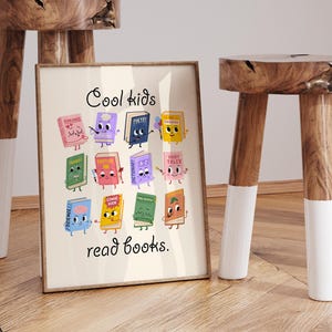 Reading Posters Classroom Decor Playroom Wall Art Retro Aesthetic Book ...