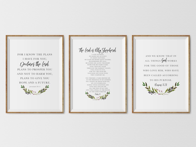 Gallery Set of 3 Prints Popular Printable Scripture NIV - Etsy