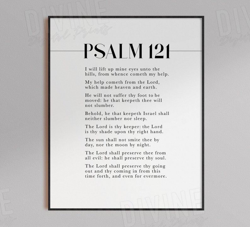 Psalm 121 KJV Bible Verse Wall Art Scripture Artwork Soul - Etsy